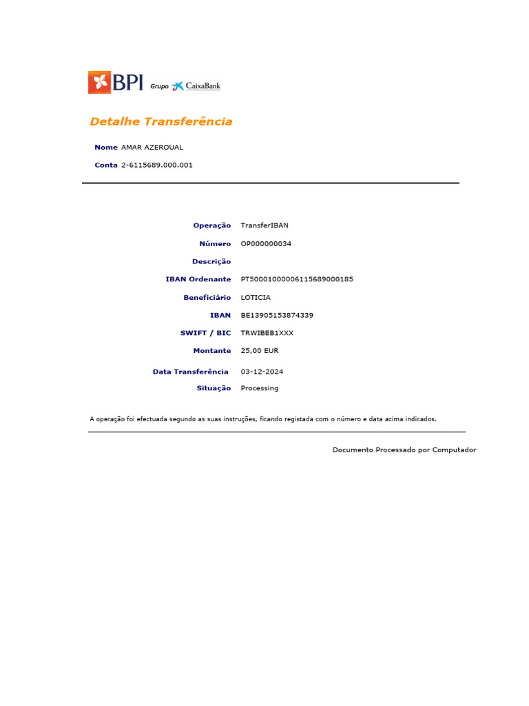 Comprovativo TransferenciaIBAN | PDF