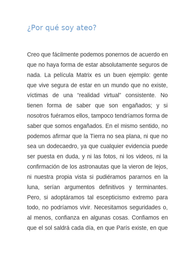 Por Qué Soy Ateo | PDF | Ligero | Dios