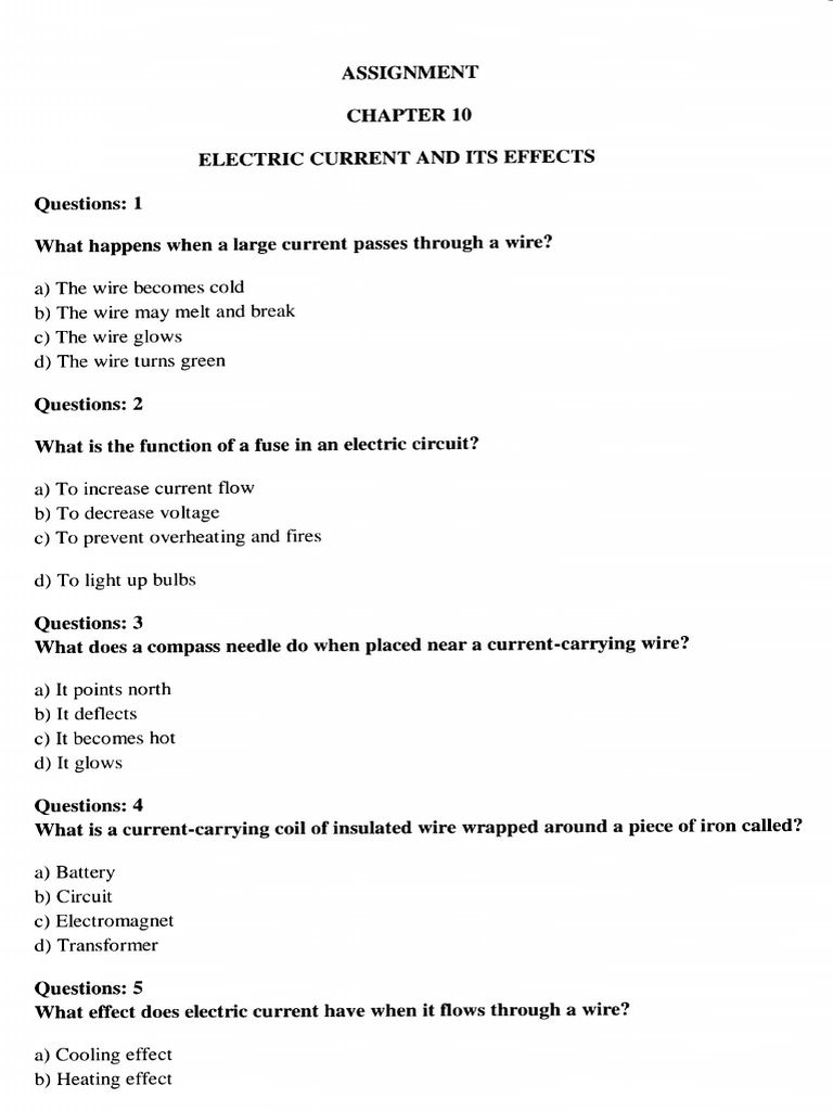 Cls 7 Ch10 Electric Current and Its Effects | PDF