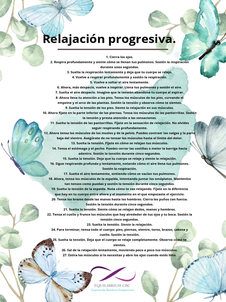 Relajación Progresiva: Guía Paso a Paso | PDF | Respiración