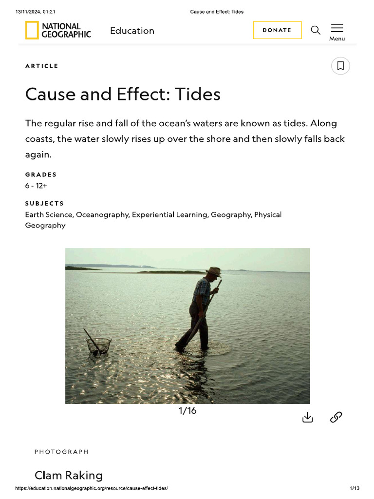 Causes and Effects Tides | PDF