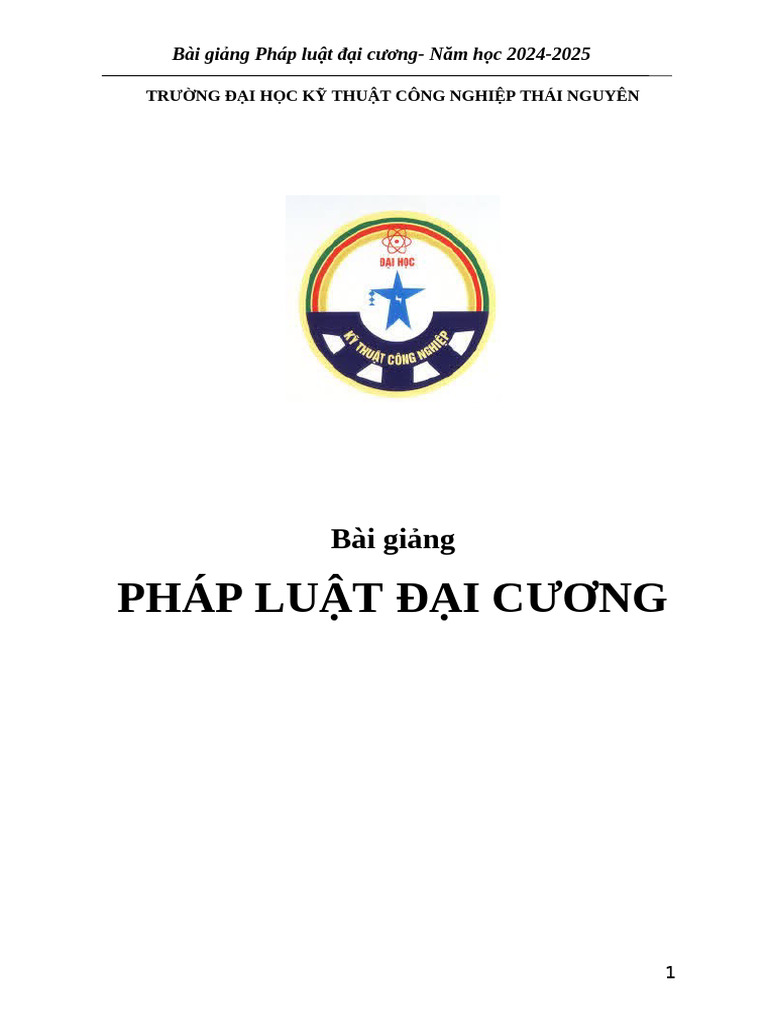 Bai Giang Phap Luat Dai Cuong_2024 | PDF