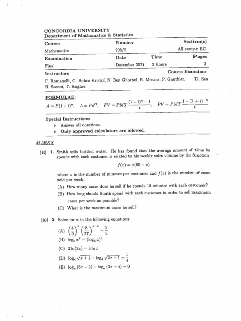 Fall 2021 Final & Solutions | PDF