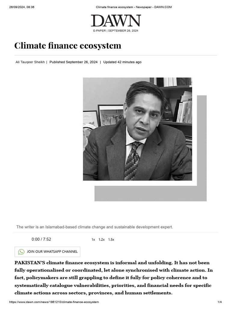 Climate finance ecosystem - Newspaper - DAWN.COM | PDF | Climate ...