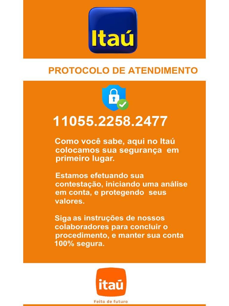 Protocolo de Atendimento - Itaú | PDF