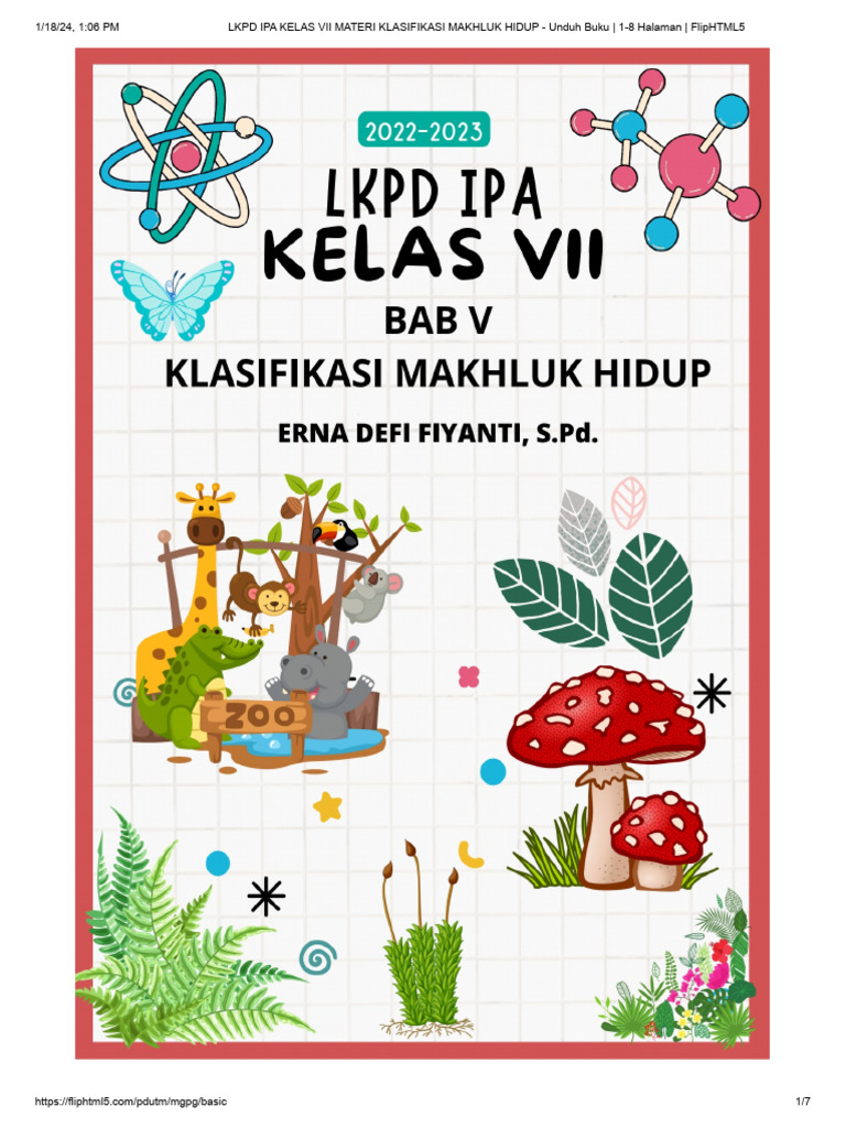 LKPD IPA KELAS VII MATERI KLASIFIKASI MAKHLUK HIDUP - Unduh Buku - 1-8 Halaman - FlipHTML5 | PDF