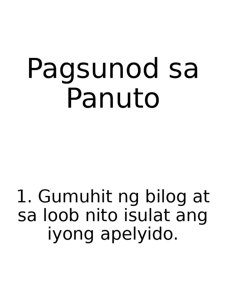 Pagsunod Sa Panuto | PDF