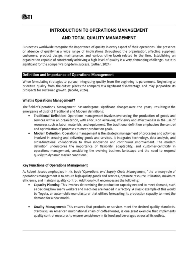 01_Handout_1(47) | PDF | Operations Management | Quality Management