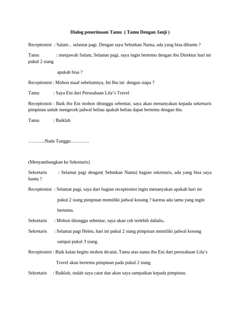 Dialog Pelayan Prima | PDF