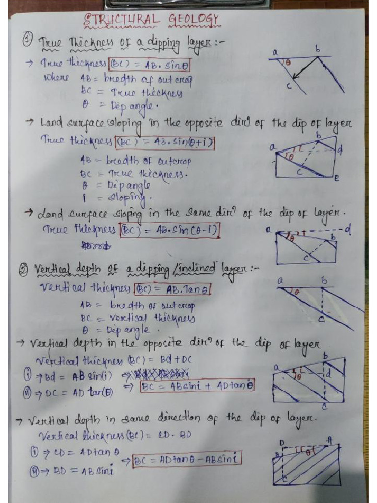Structural Geology Formula | PDF