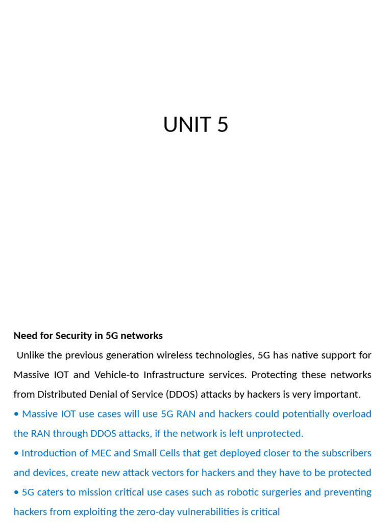 4G5G UNIT5-security Features | PDF | Computer Network | Security