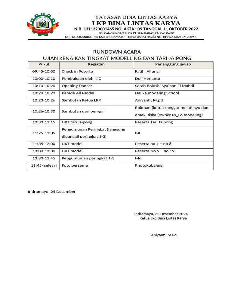 Rundown Acara | PDF