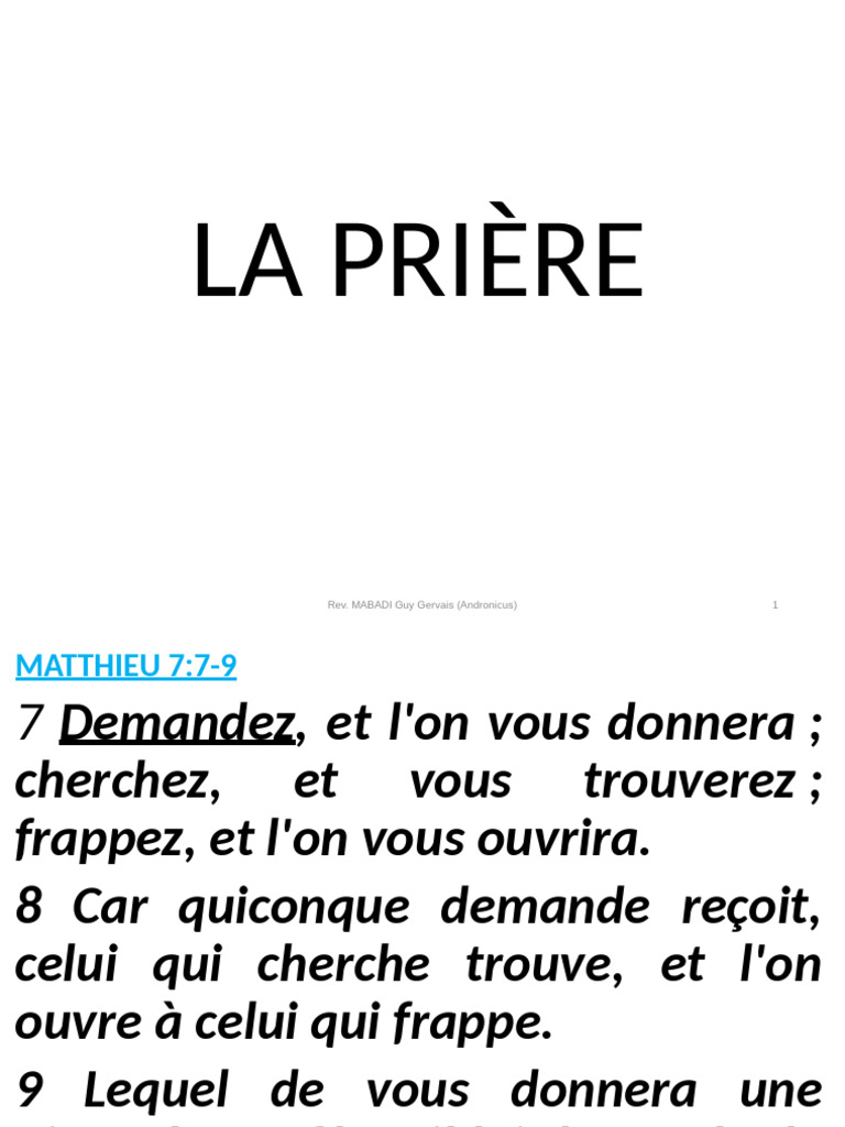 2018 03 11-La-Priere | PDF | Tétragramme | Prière