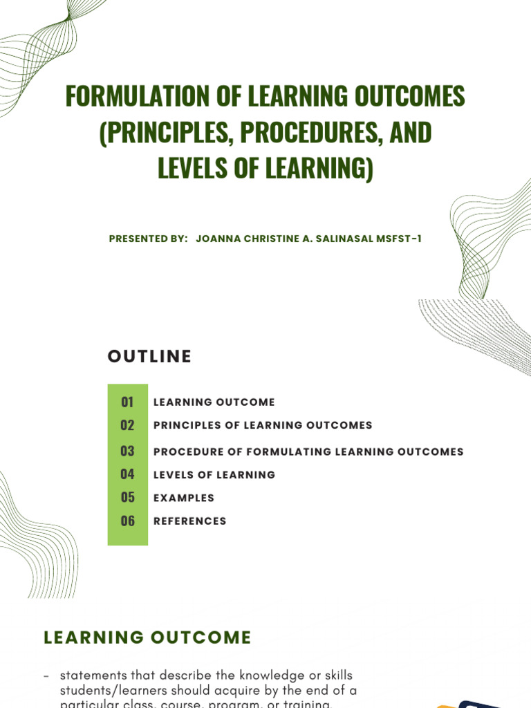 AGEX217 3-Learning Outcomes | PDF