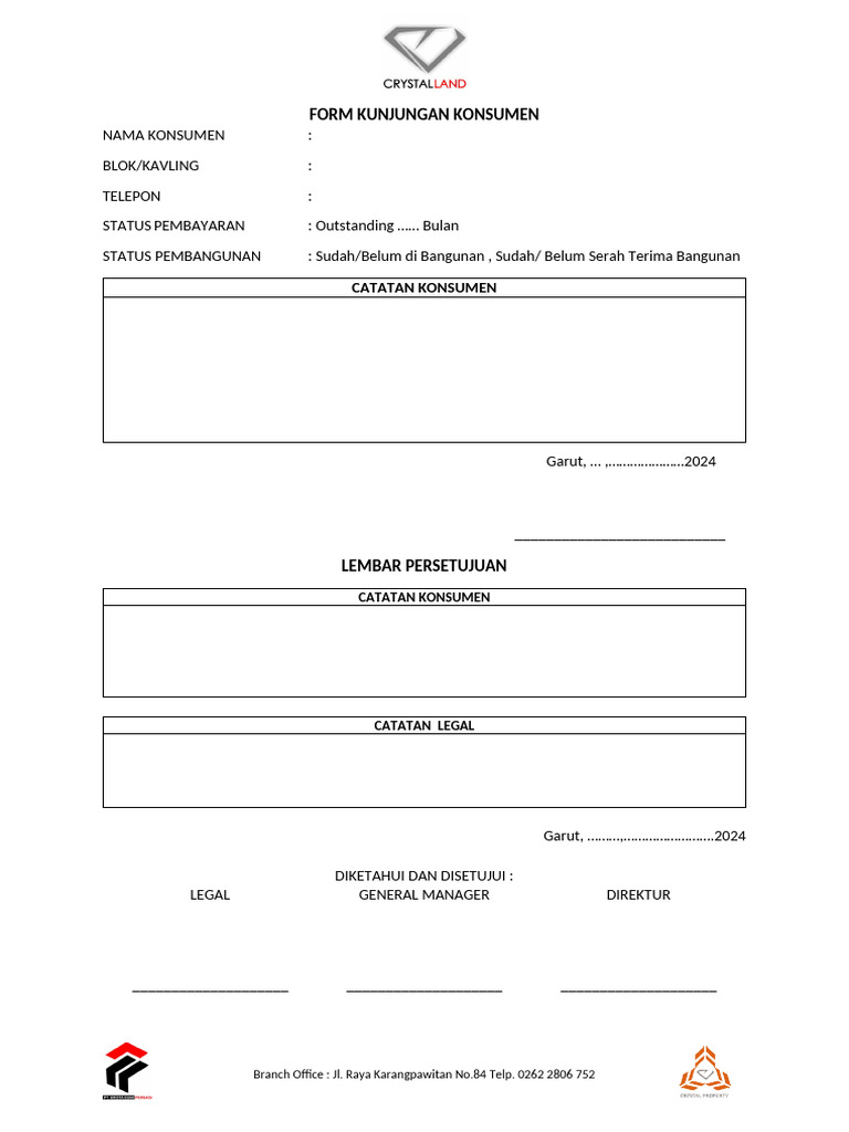 Form Kunjungan Konsumen | PDF