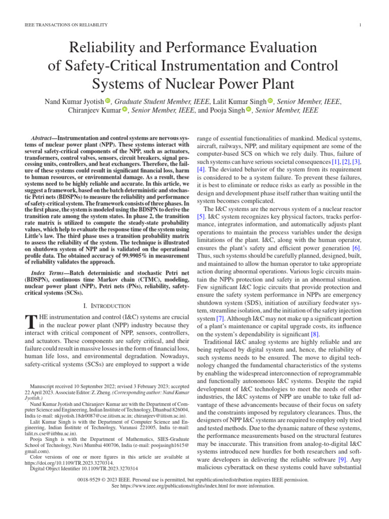 IEEE Trans On Rel 2 | PDF | Reliability Engineering | Nuclear Power Plant