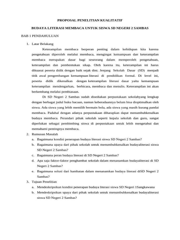 PROPOSAL MINI KUALITATIF DESI SAFITRI | PDF