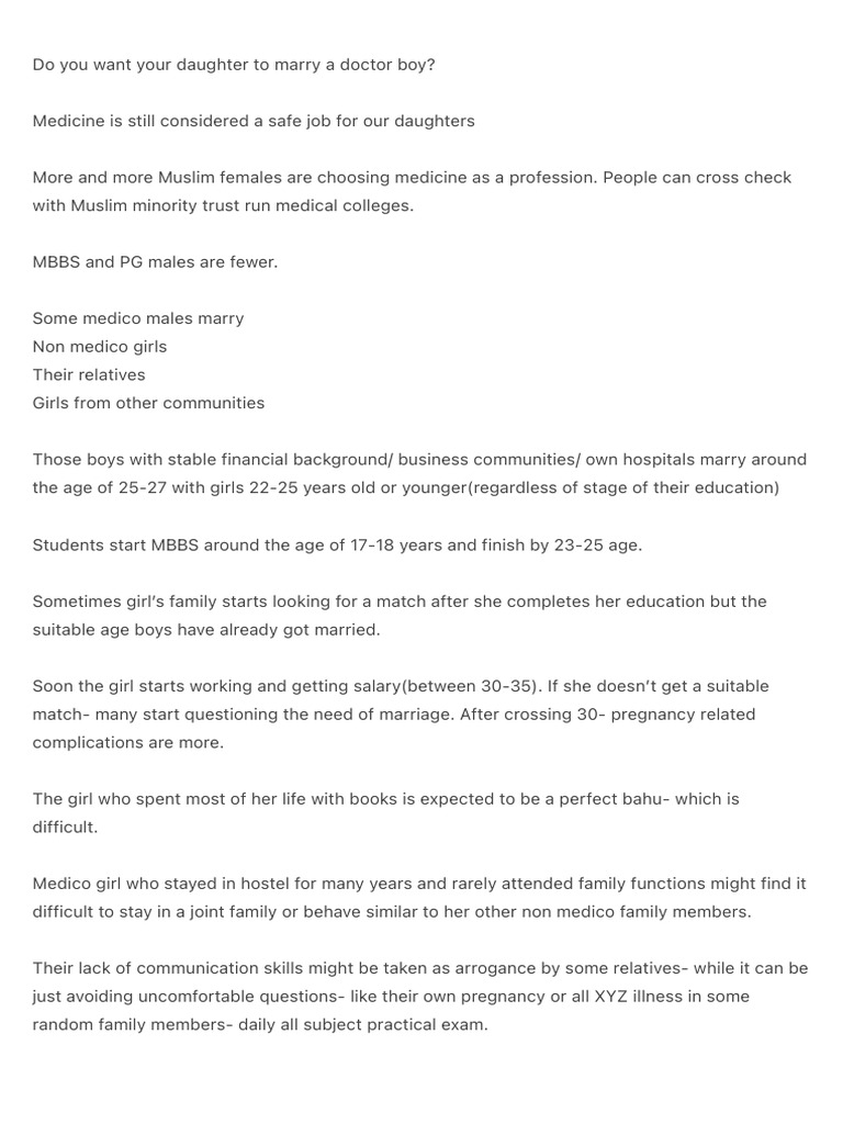 Marrying Doctors: Trends and Choices in India | PDF | Hospital | Physician