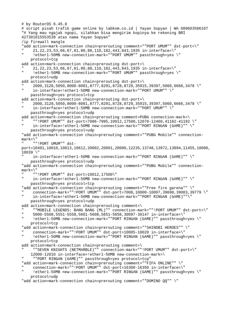 Script Prioritas Game Online Labkom - Co.id | PDF | Computer Networking ...