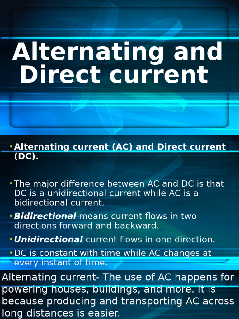 Alternating and Direct Current | PDF