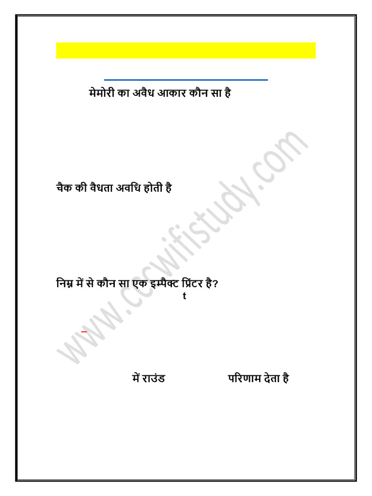 CCC Question Answer Hindi Englishpddf | PDF
