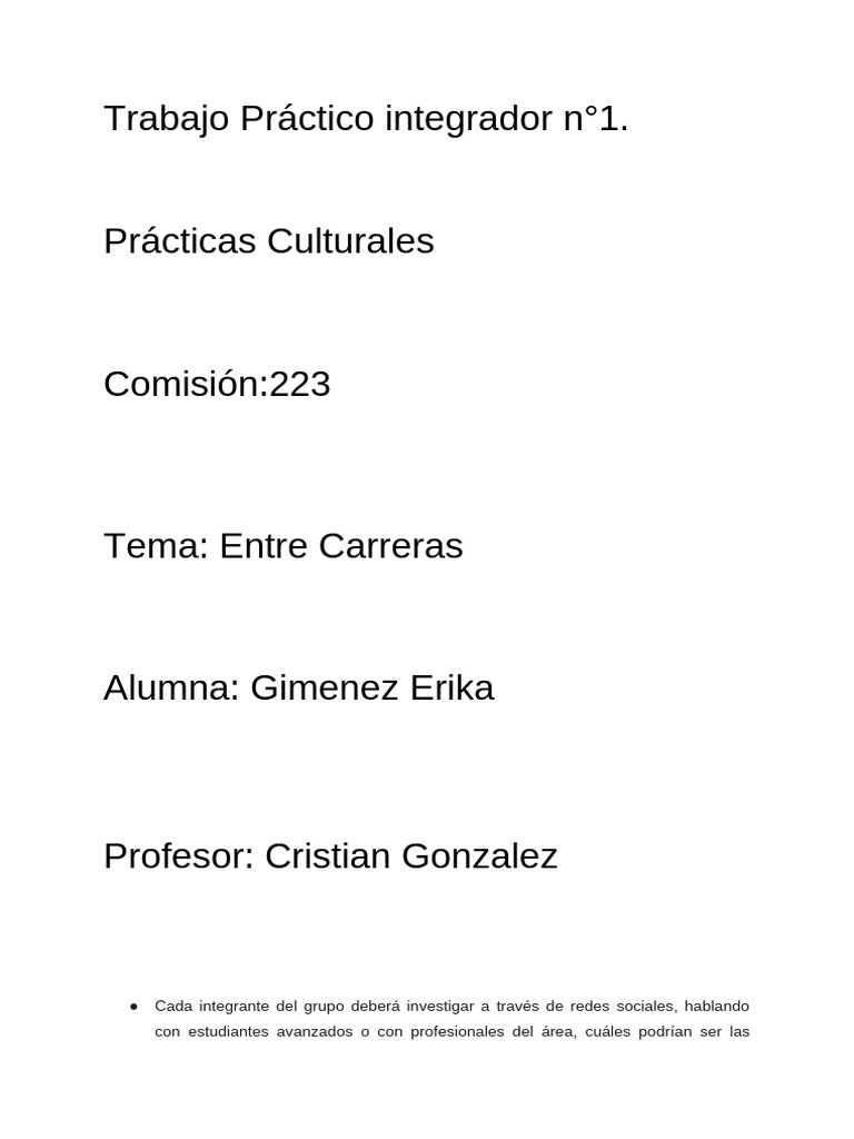 Trabajo Práctico integrador n°1com223 | PDF