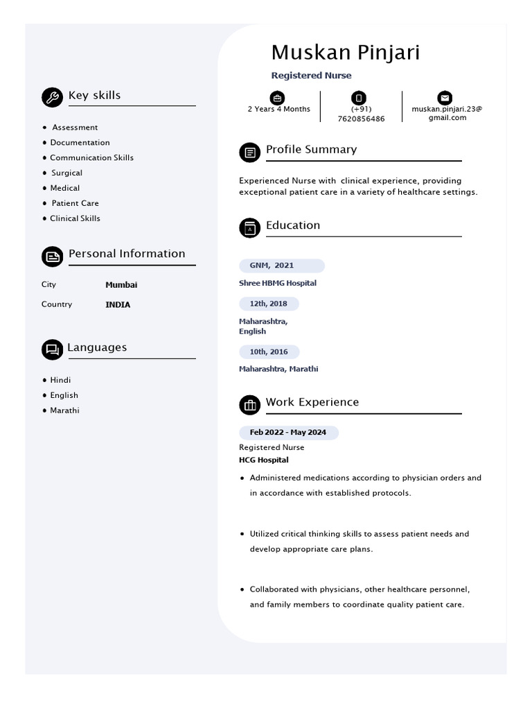 Experienced Registered Nurse Profile | PDF