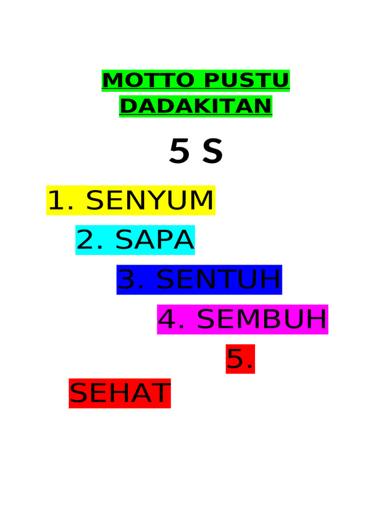 Visi dan Misi PUSTU Dadakitan | PDF