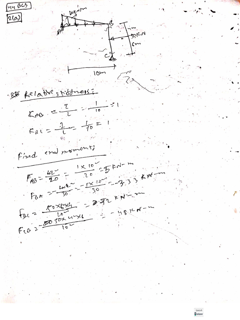 44th BCS Written Civil Moment Distribution Math Solution | PDF