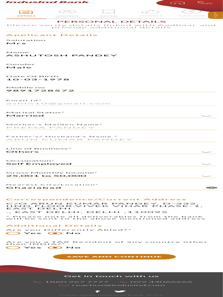 Online Account Opening-IndusInd Bank | PDF