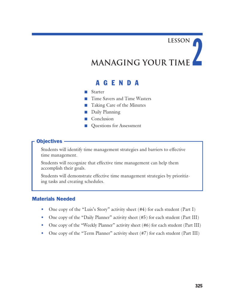 Managing-Your-Time | PDF | Time Management | Professional Skills