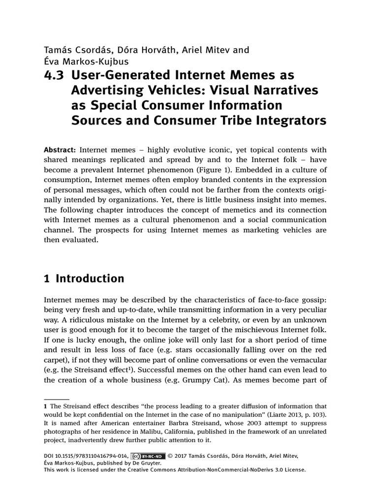 4.3 User-Generated Internet Memes As Advertising Vehicles: Visual ...