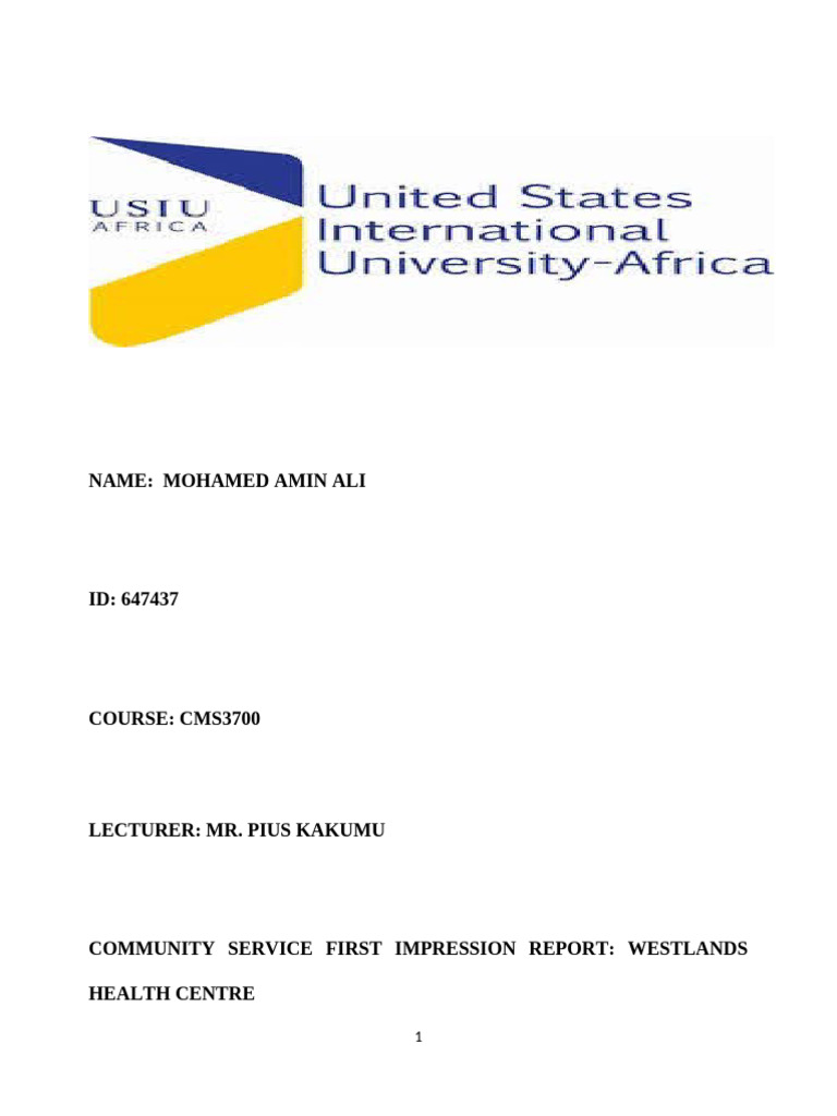 First Impression of Westlands Health Centre | PDF | Patient | Pharmacy