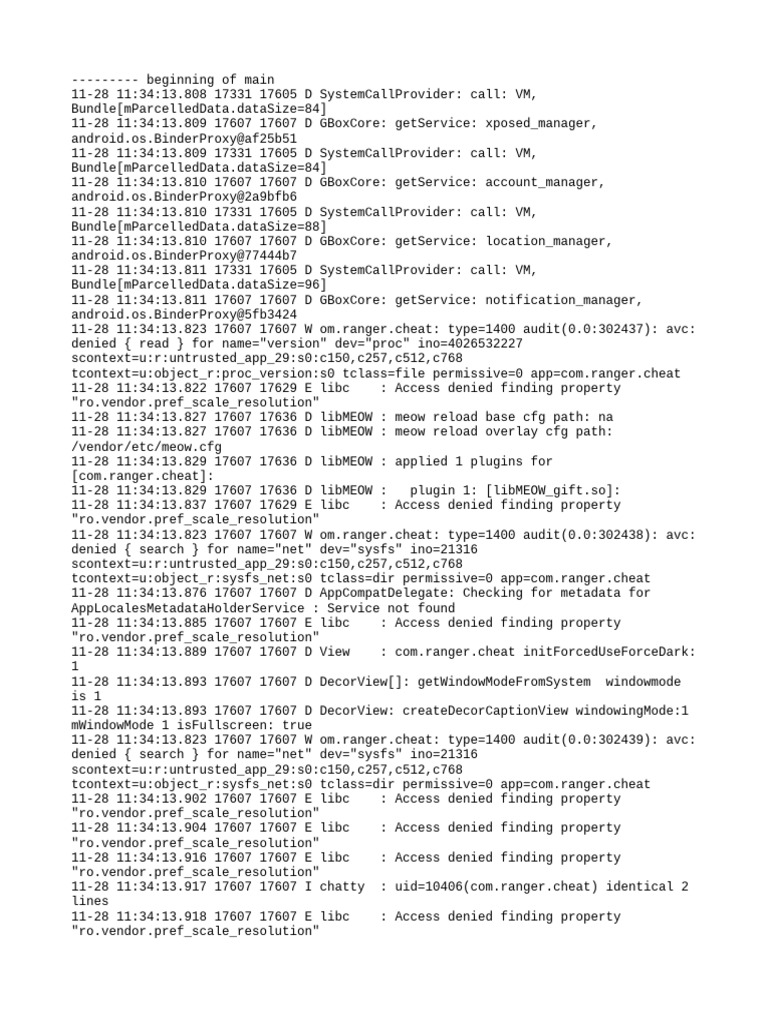 Com.ranger.cheat Logcat | PDF | Software | Computer Programming