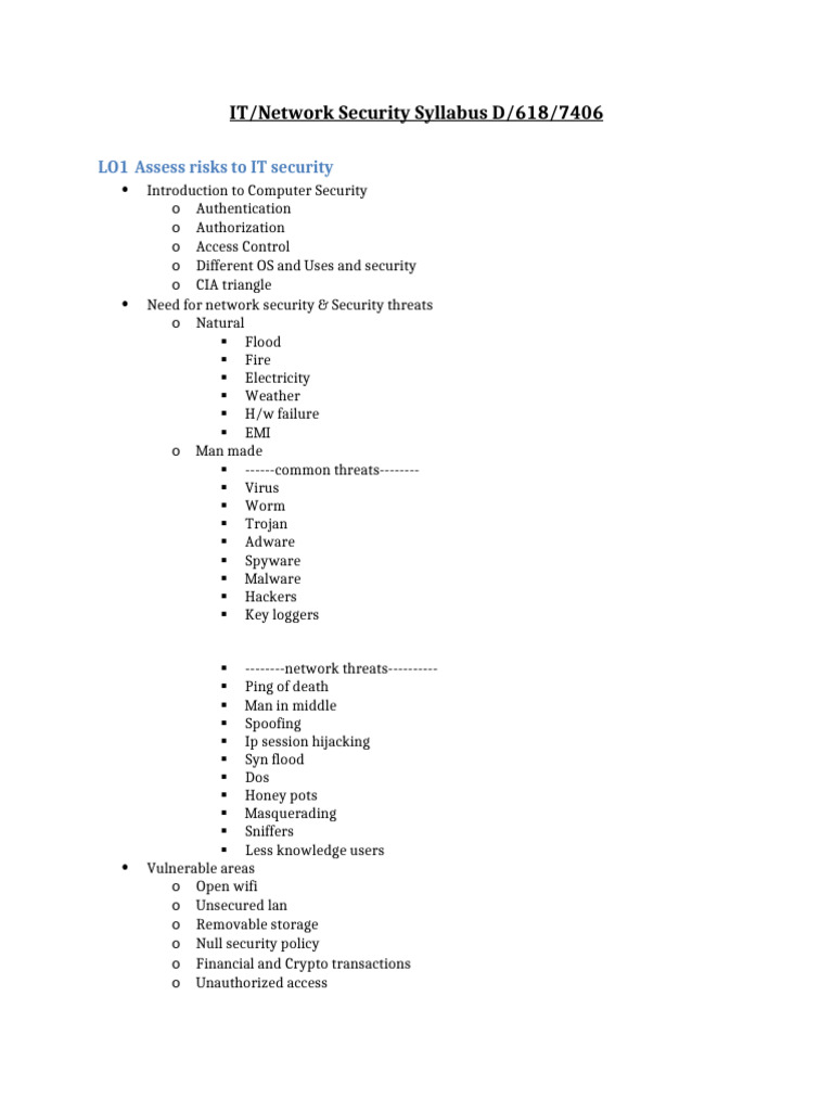 Network Security Syllabus | PDF
