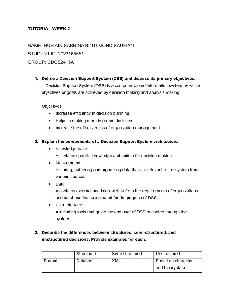 TUTORIAL | PDF | Databases | Decision Support System