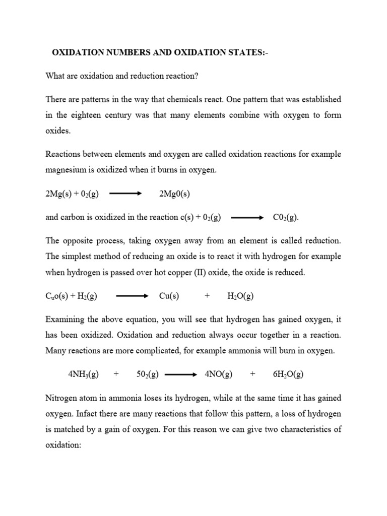 Oxidation Numbers and Oxidation States | PDF | Redox | Chlorine