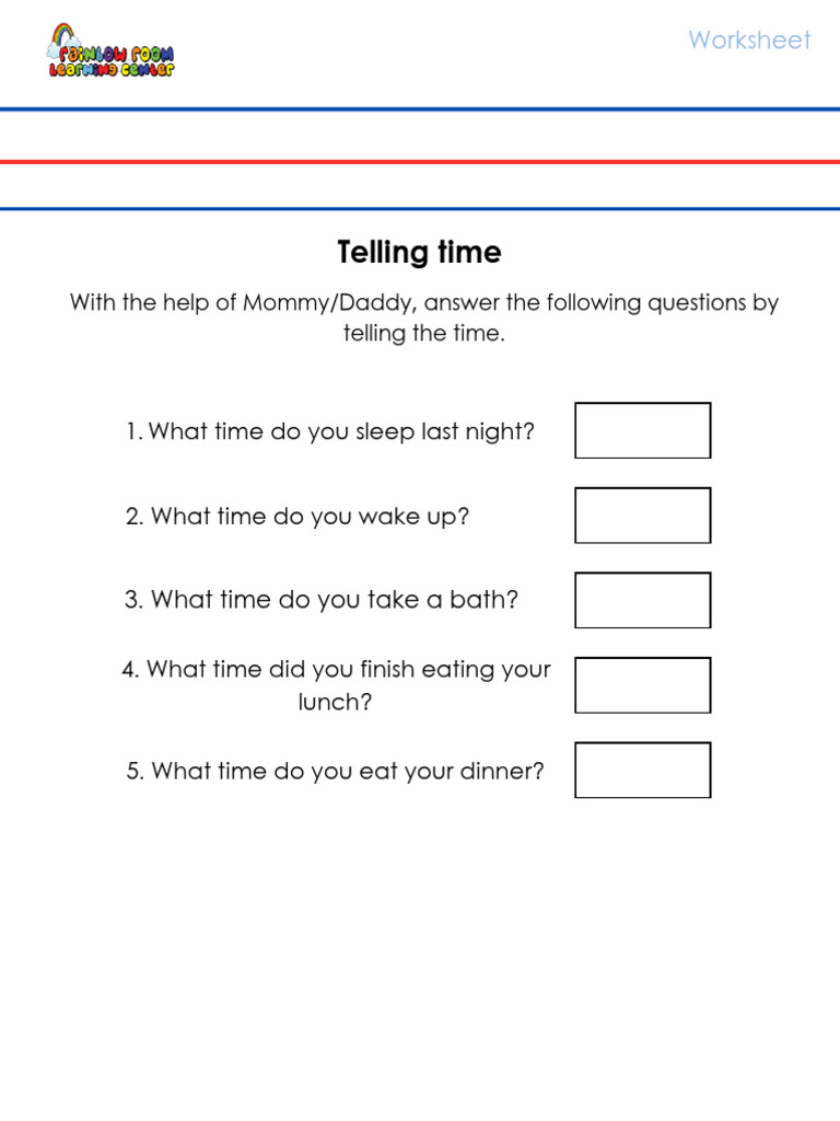 Special Project- Telling Time | PDF