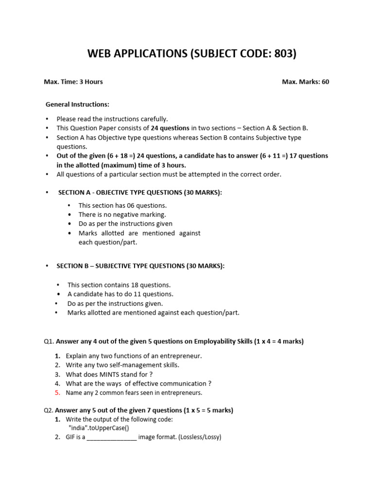 Class12 WEB App Preboard 803 Paper | PDF | Software | Computer File Formats