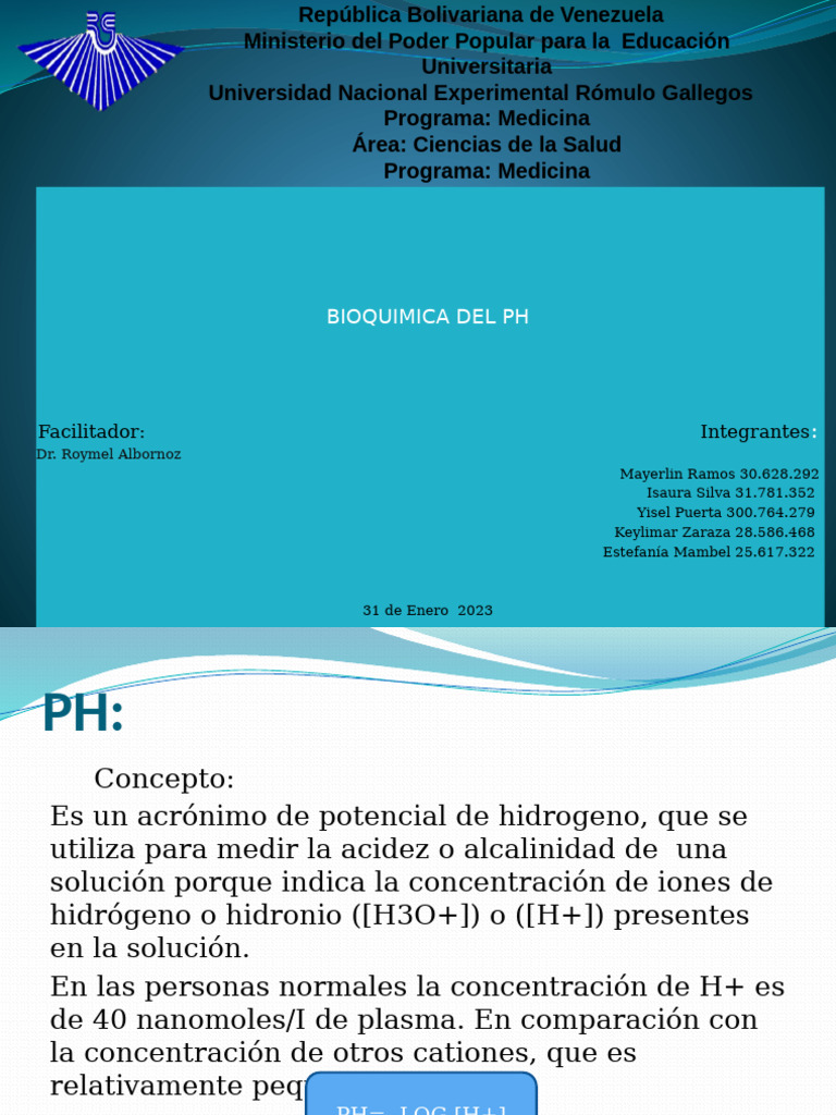 Bioquimica Del Ph | PDF | Ph | Solución tampón
