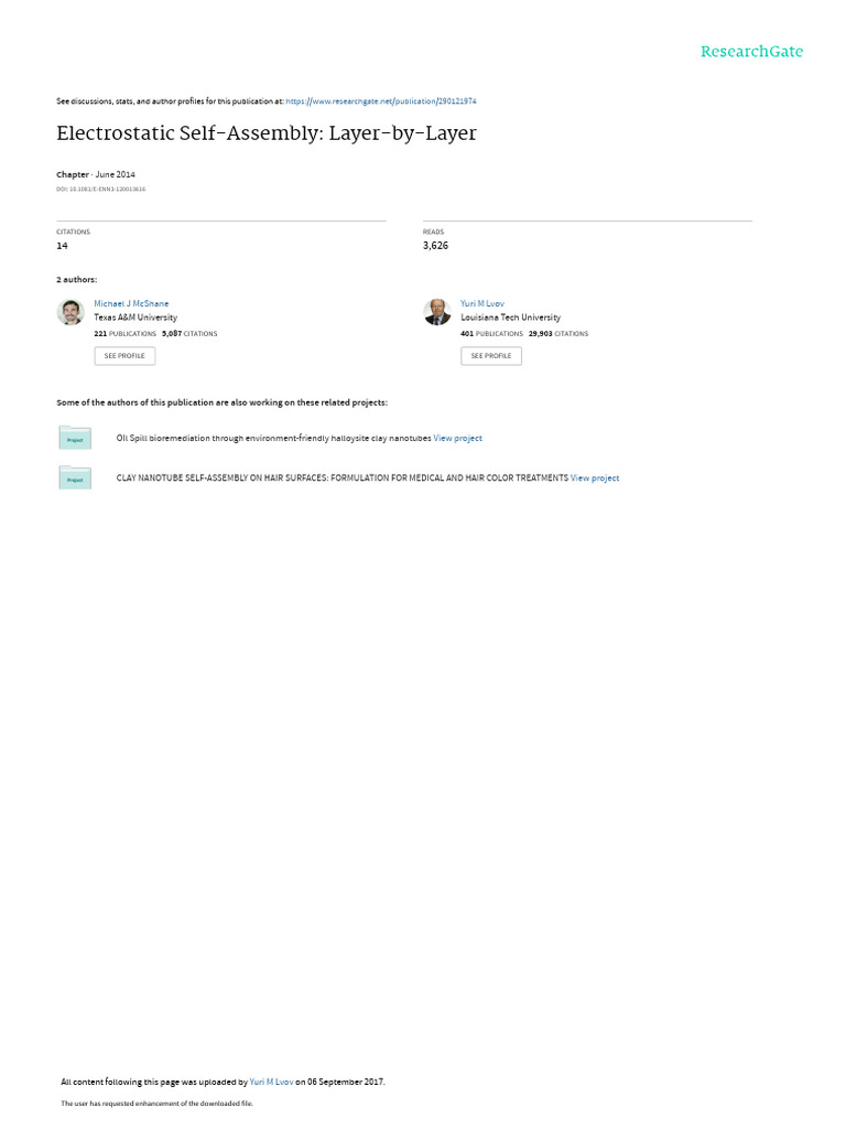 Electrostatic Self-Assembly Layer-by-Layer | PDF | Thin Film | Adsorption