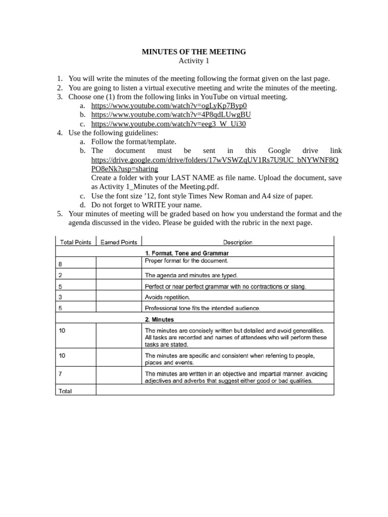 Executive Meeting Minutes Template | PDF | Agenda (Meeting)