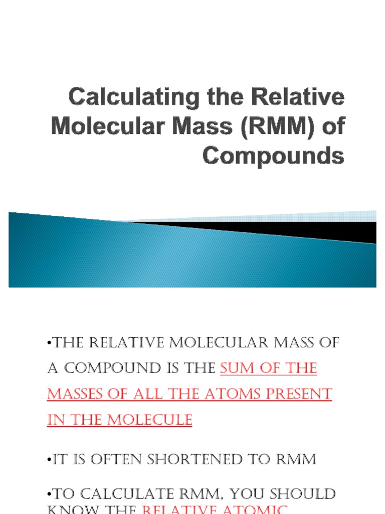 Calculating Relative Molecular Mass | PDF