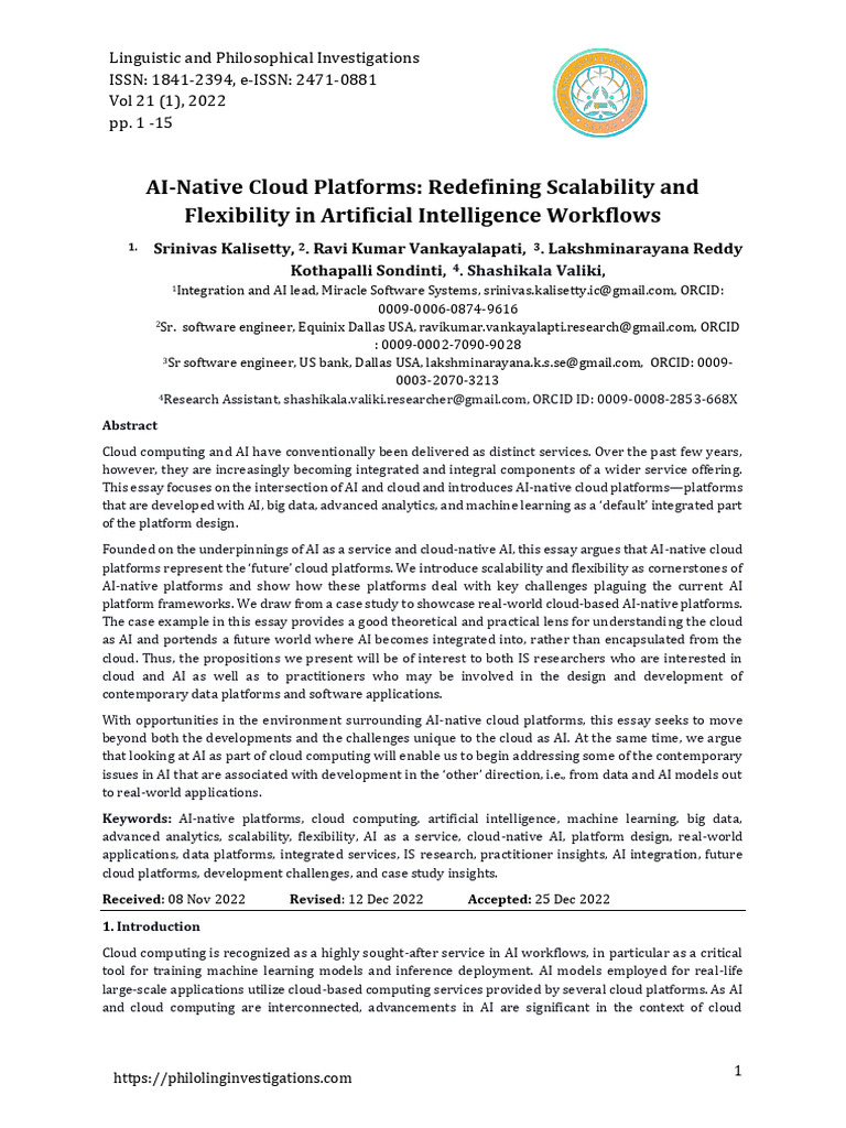 AI-Native Cloud Platforms: Redefining Scalability and Flexibility in Artificial Intelligence ...