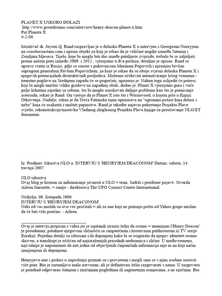 PLANET X USKORO DOLAZI ET | PDF