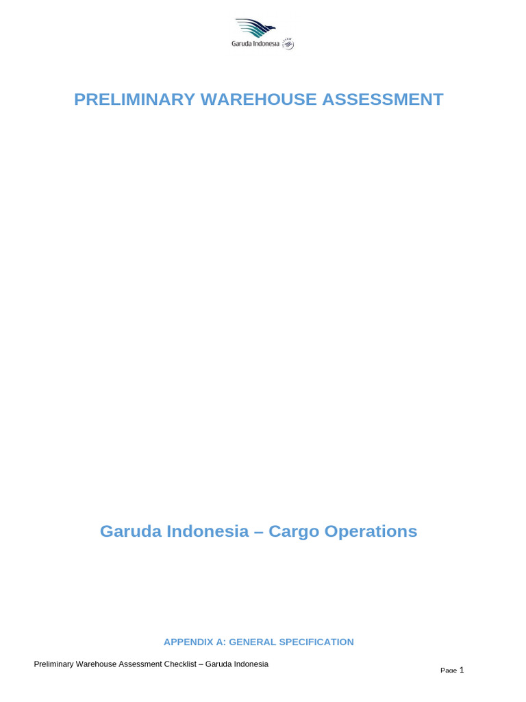 Preliminary Warehouse Assessment Checklist-Update | PDF | Audit ...