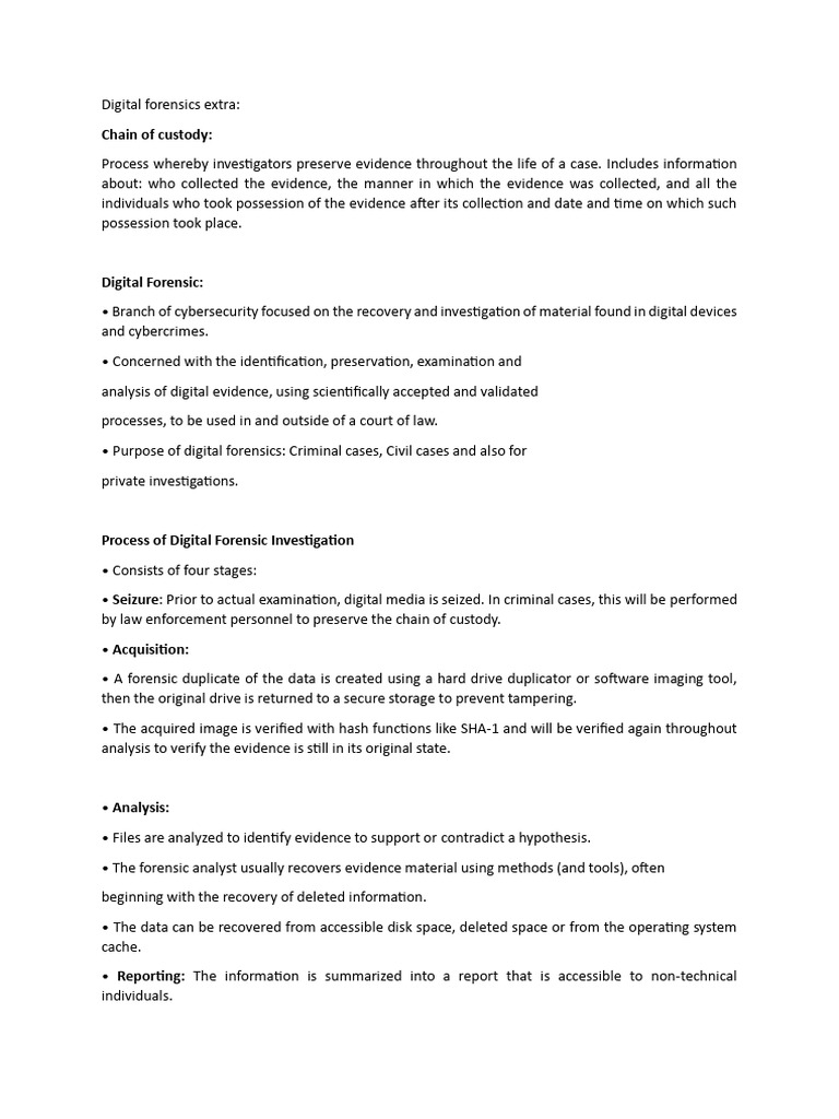 Digital Forensics: Evidence Collection & Analysis | PDF | Digital ...