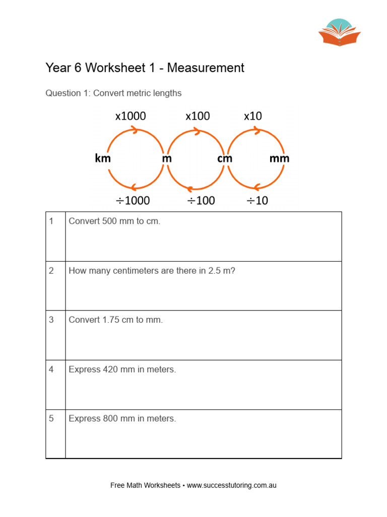 Year 6 Worksheet 1 Measurement Length Weight and Volume | PDF | Litre | Kilogram