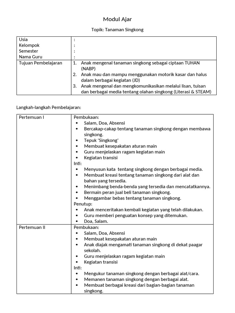 Modul Ajar Ringkas Kelompok 2 | PDF