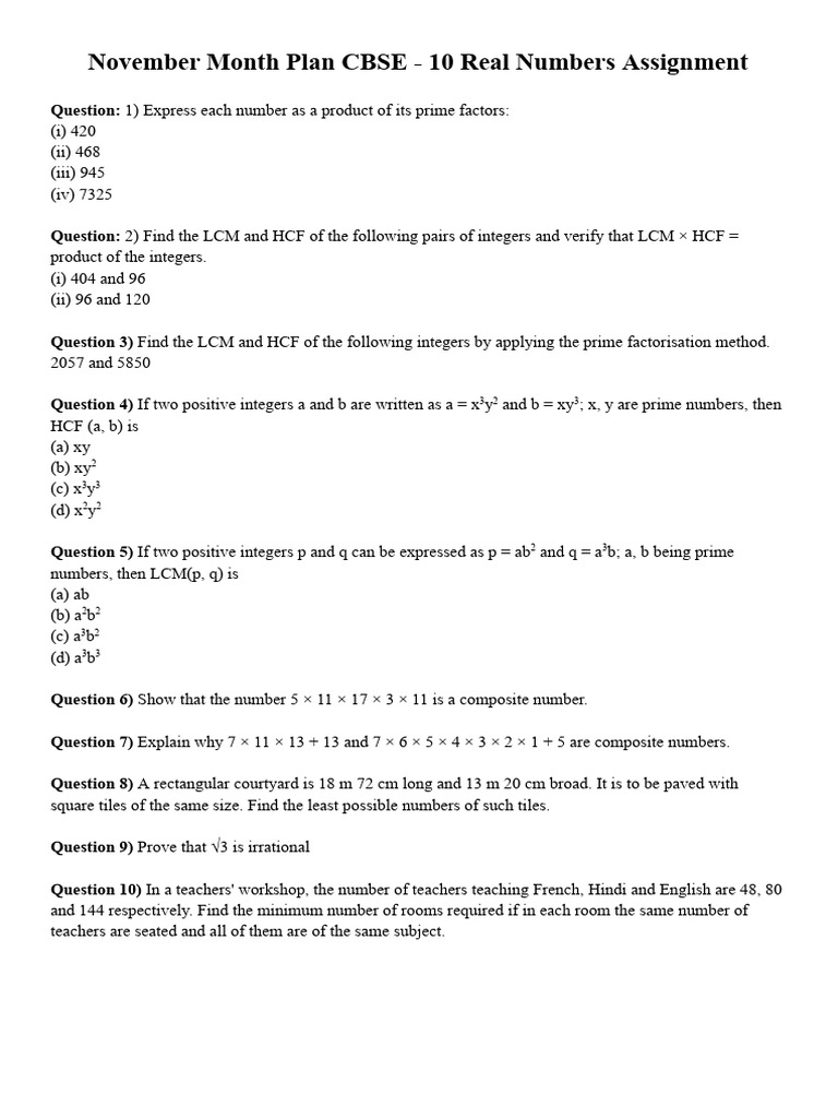 Chpt 1 Real Numbers | PDF
